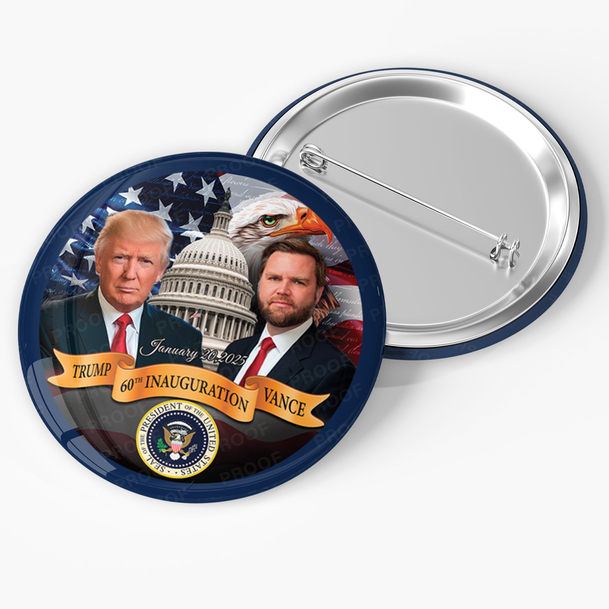 Trump Vance Inauguration Pin Back Button / DT25-201 – Buttonsonline