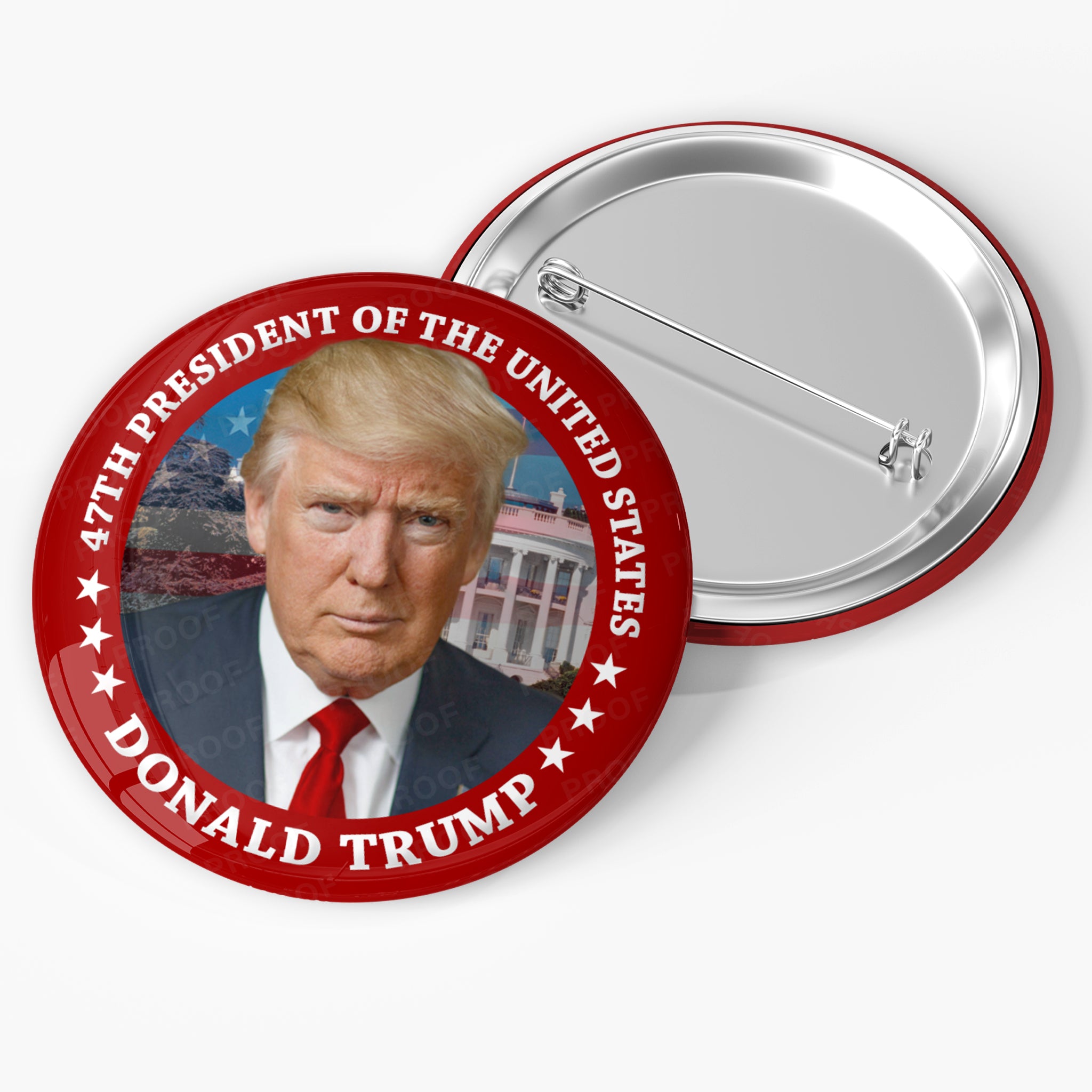 Donald Trump 47th President Pin Back Button / DT25-202 – Buttonsonline