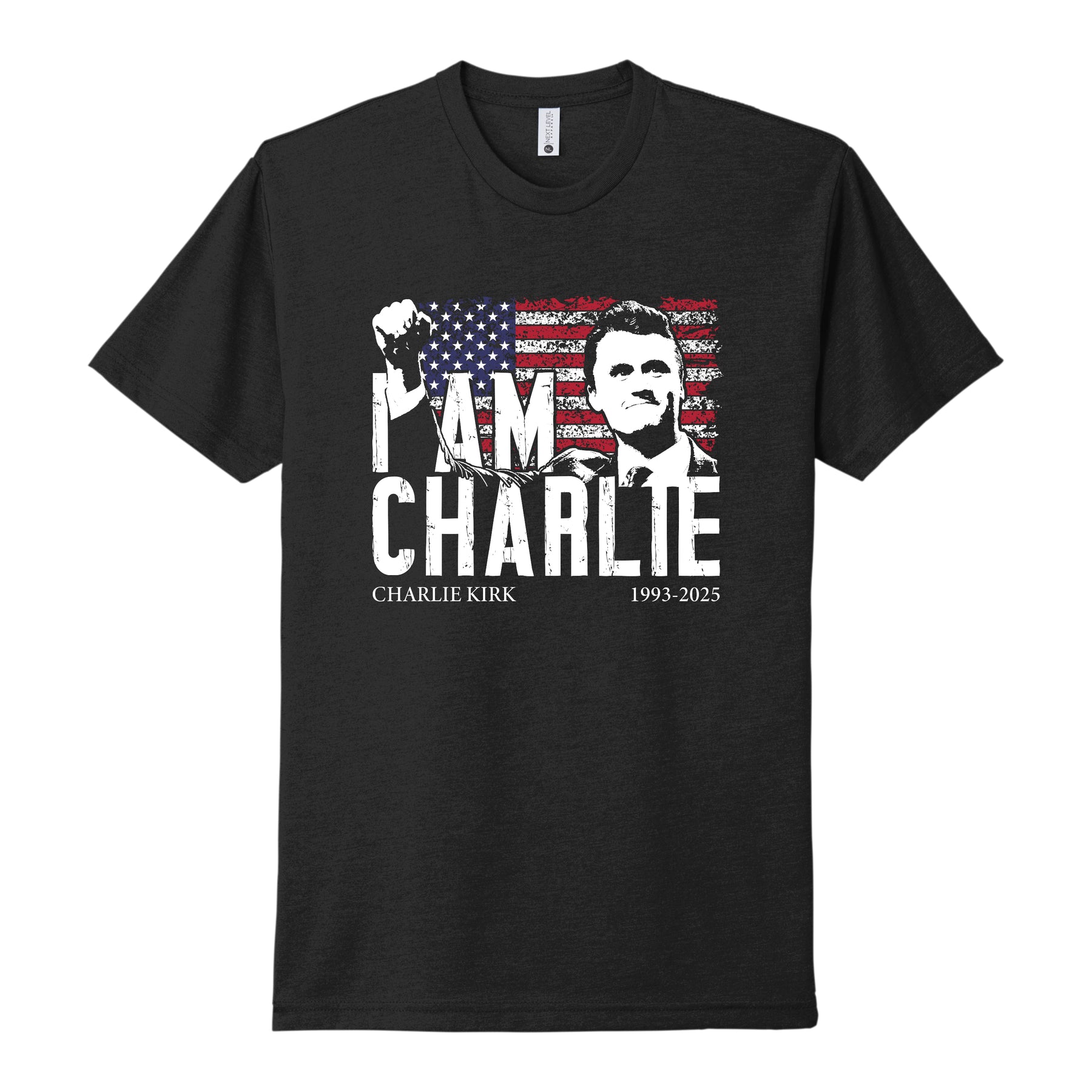 I am Charlie Kirk USA Flag Shirt – Buttonsonline