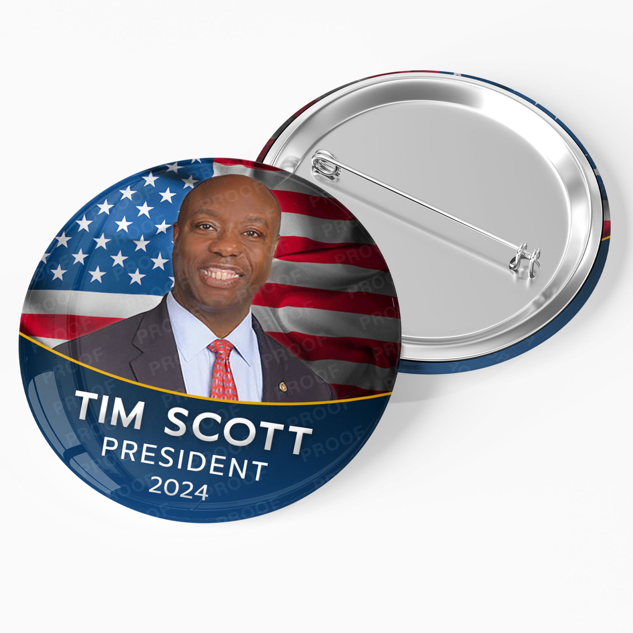 Tim Scott 2024 Presidential Photo Pinback Button / TS24-103 – Buttonsonline