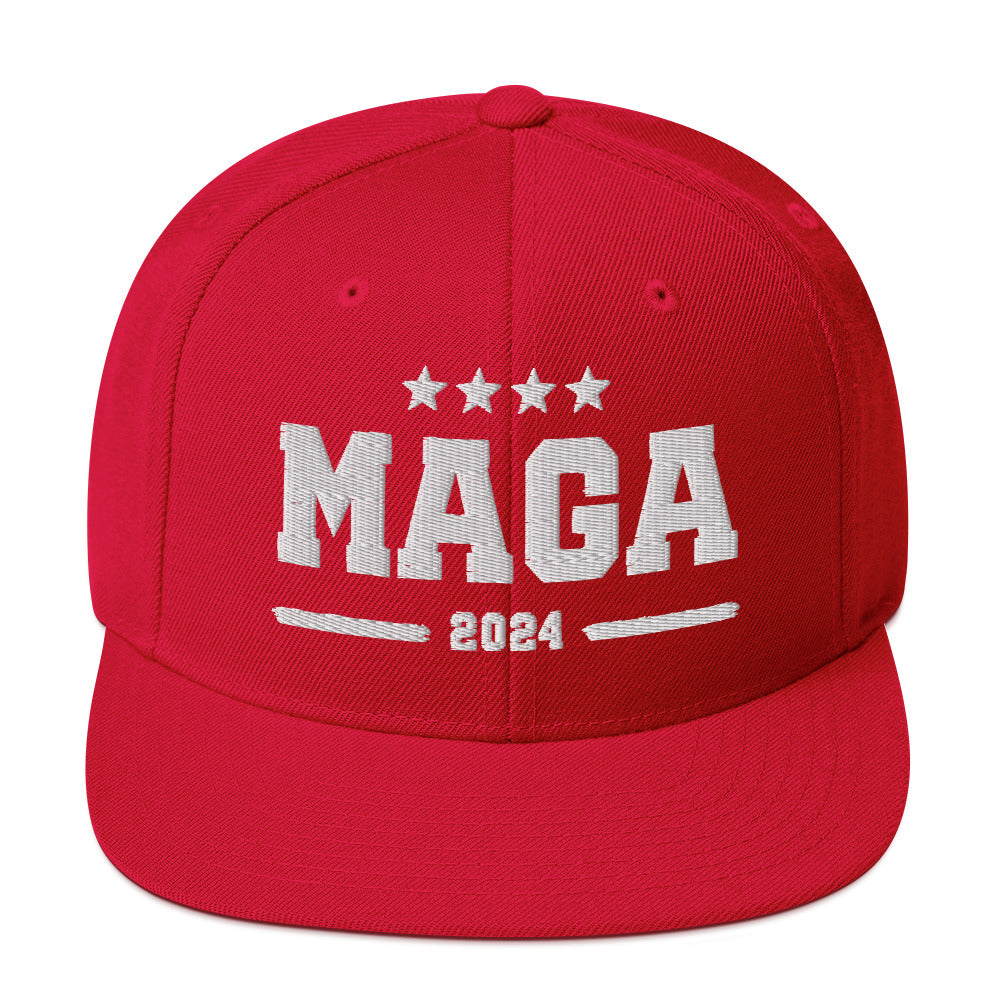 MAGA 2024 Trump Red Snapback Embroidered Hat – Buttonsonline