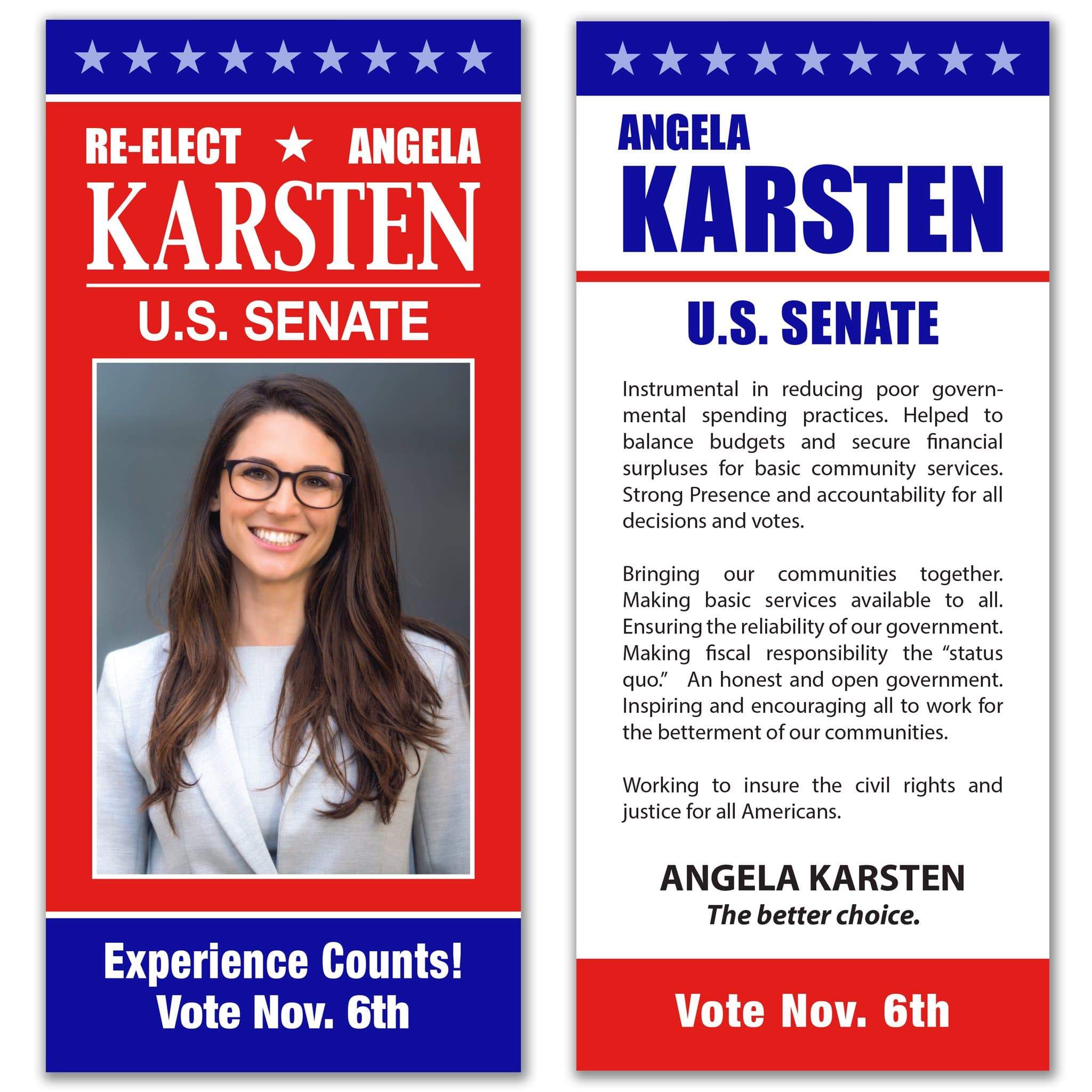 Political Palm Card / Push Card Templates - SET UP ONLY - PC-11 ...