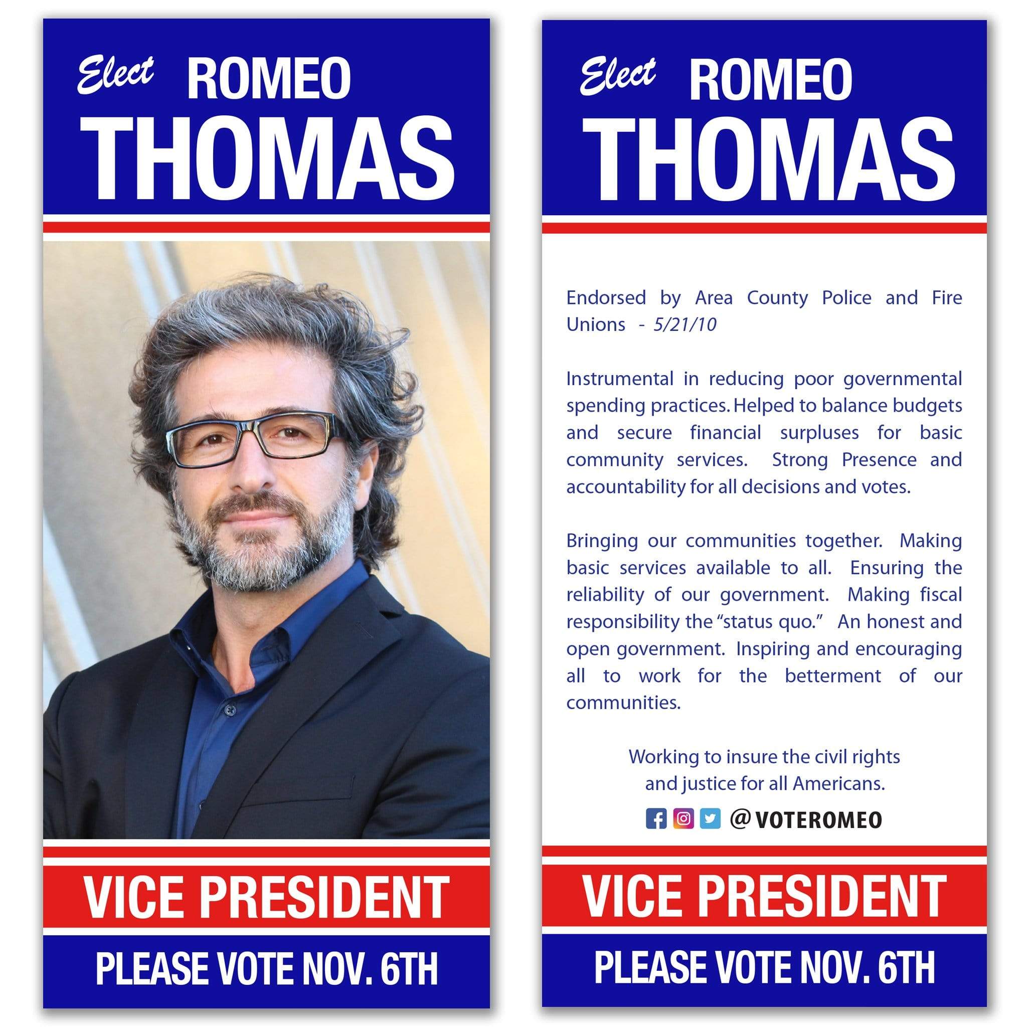 Political Palm Card / Push Card Templates - SET UP ONLY - PC-1 ...